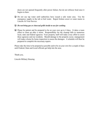 Hurricane Letter to Residents | DOC