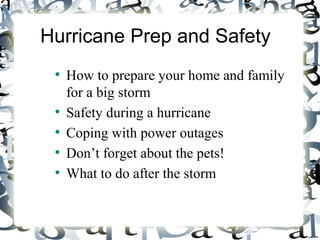 Hurricane Preparation And Safety | ODP
