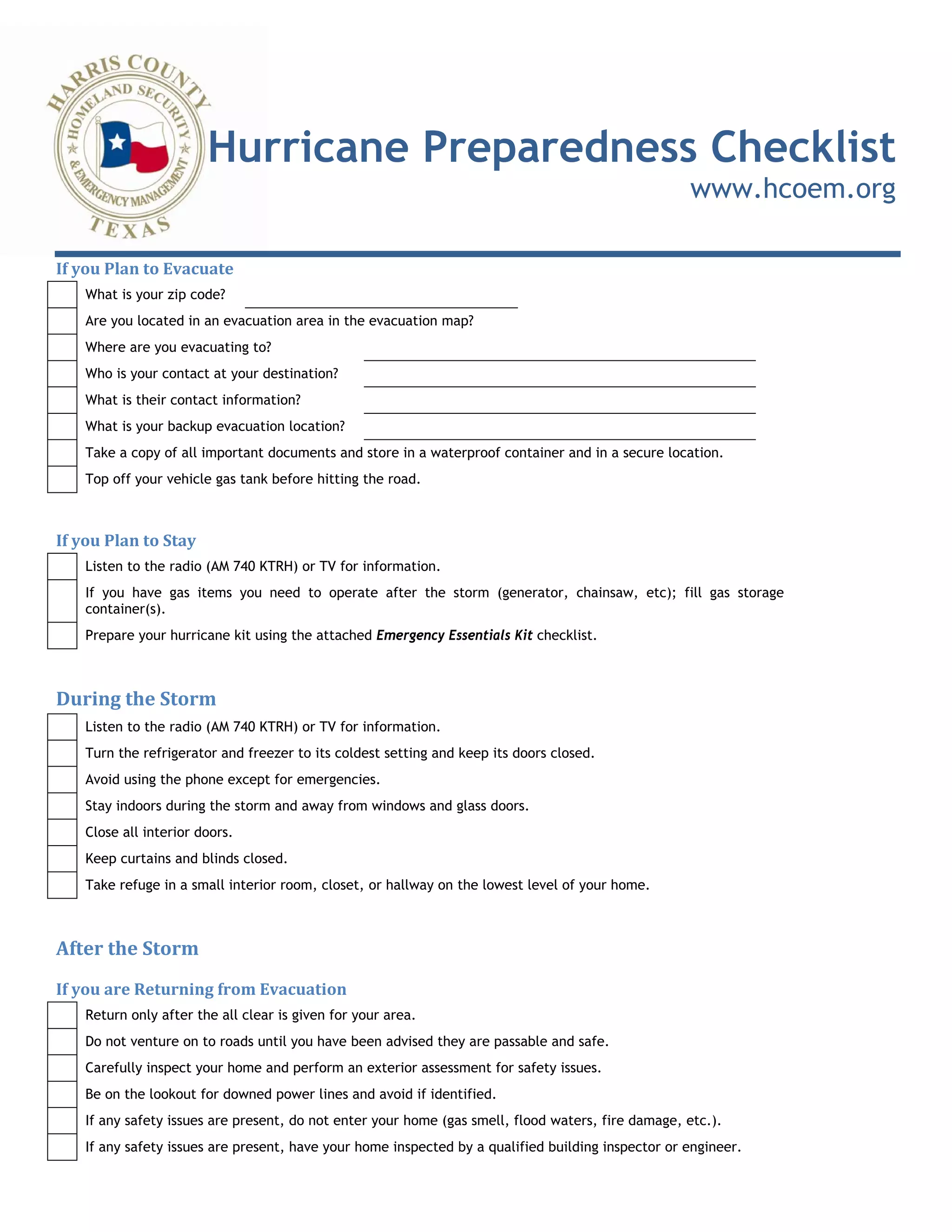 Hurricane preparednesschecklist | PDF