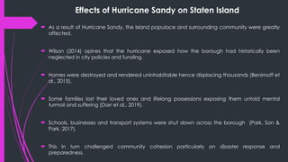 A Critical Analysis of Hurricane Sandy Effects on Staten Island | PPT
