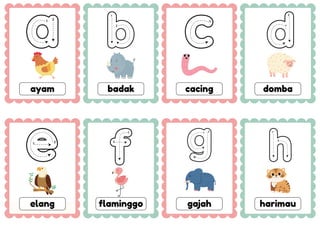 Huruf Abjad ( Kartu ).pdf pengenalan huruf untuk anak TK-PAUD | PDF