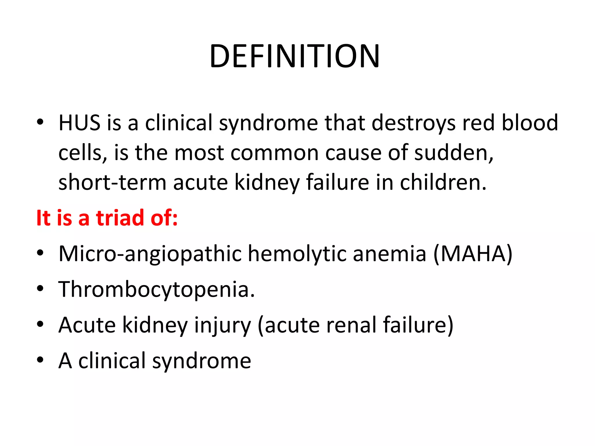 Haemolytic uremic syndrome | PPTX