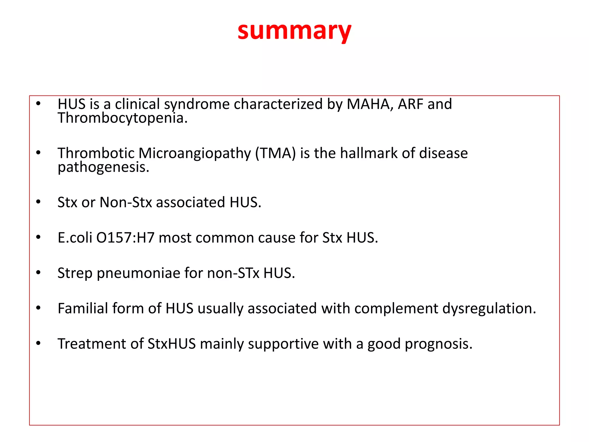 Haemolytic uremic syndrome | PPTX | Blood Disorders | Diseases and ...
