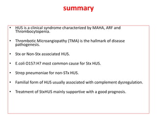 Haemolytic uremic syndrome | PPTX