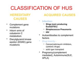 HEMOLYTIC UREMIC SYNDROME. pptx | PPTX