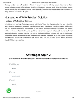 Husband and wife problem solution | PDF | Marriage and Civil Unions ...