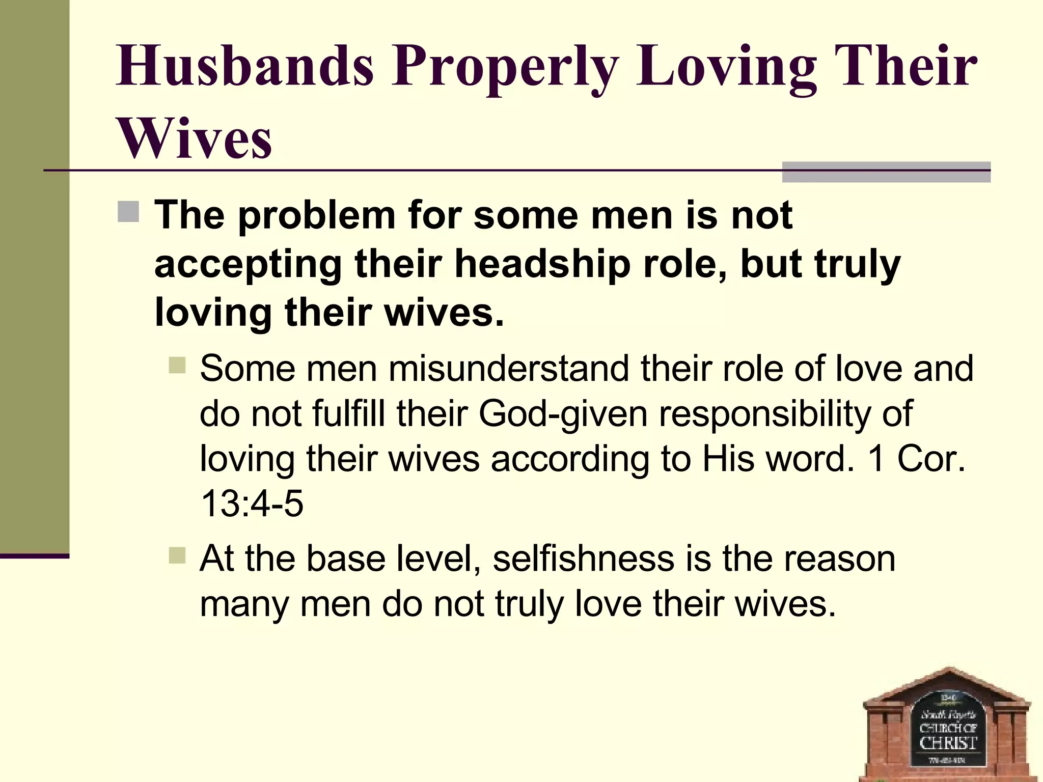 Husbands, Love Your Wives | PPS