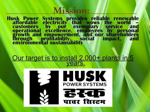 Husk power system | PPT | Power and Energy Industry | Industries