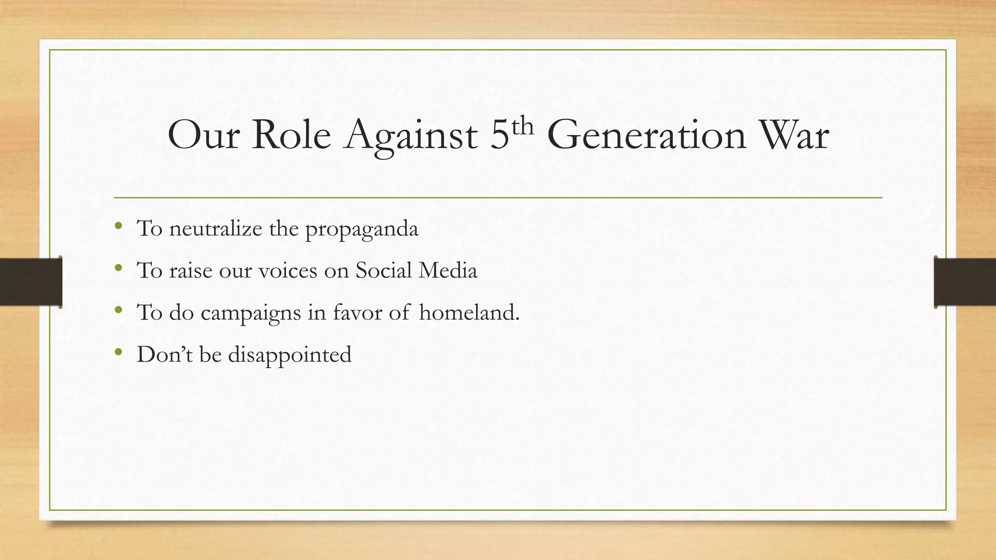 5th Generation Warfare | PPTX