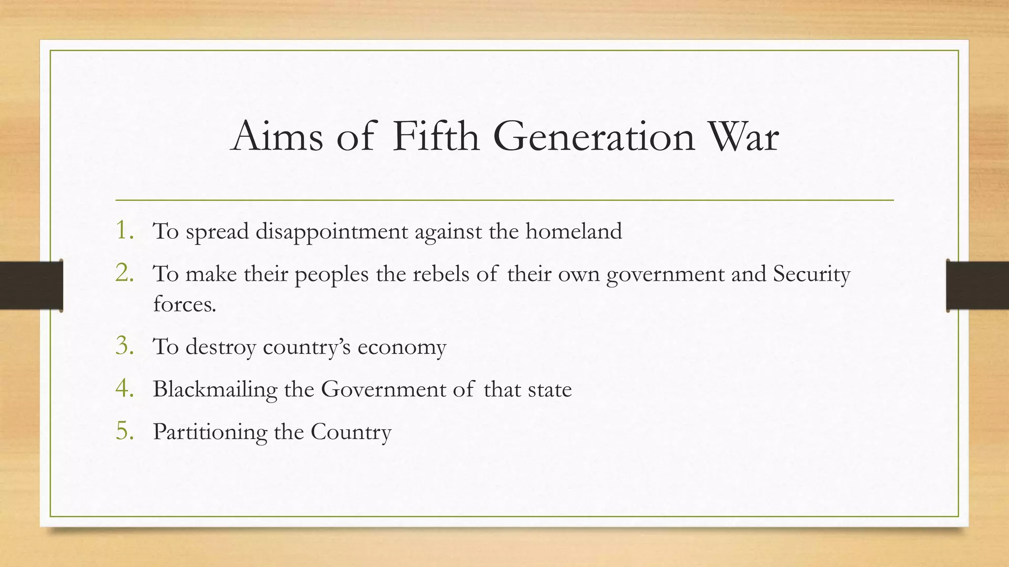 5th Generation Warfare | PPTX