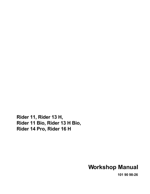 Husqvarna rider 13 h bio service repair manual | PDF