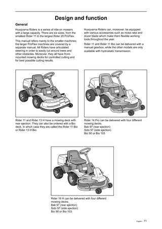 Husqvarna rider 14 pro service repair manual | PDF