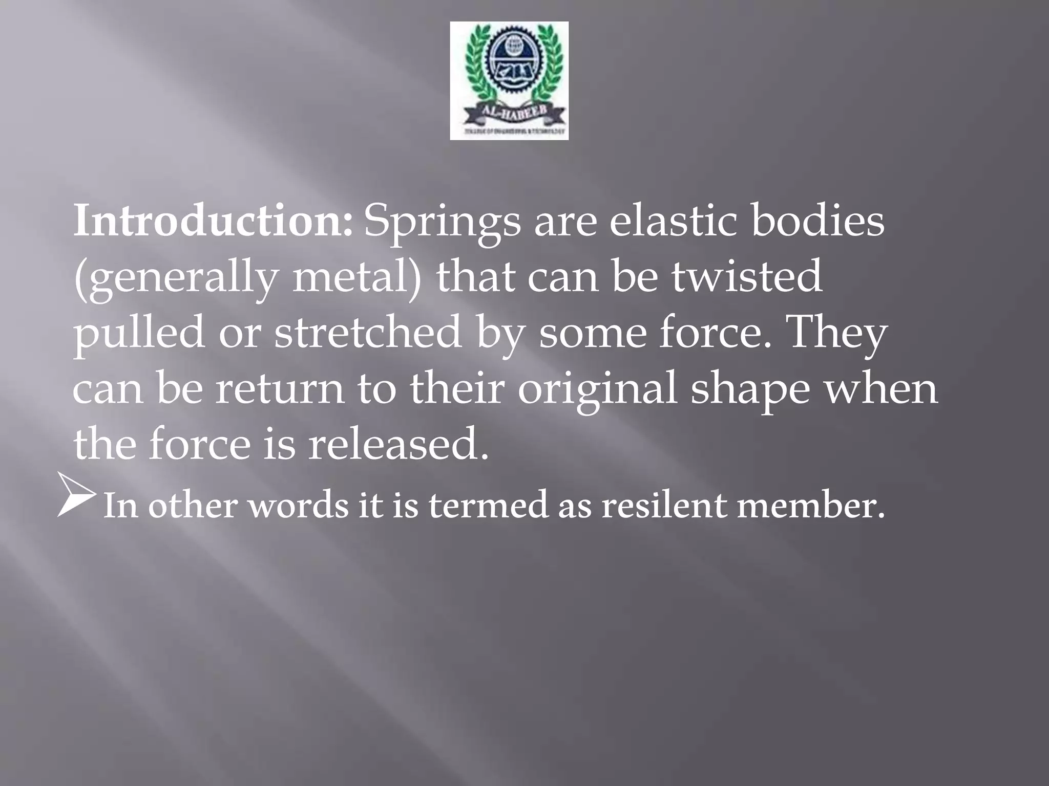 mechanical springs | PPTX