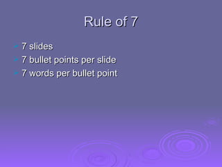 The rule of 7 adn 10/20/30 | PPT