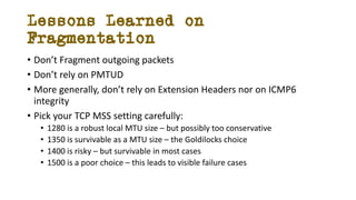 IETF 113: IPv6 fragmentation and EH behaviours | PDF