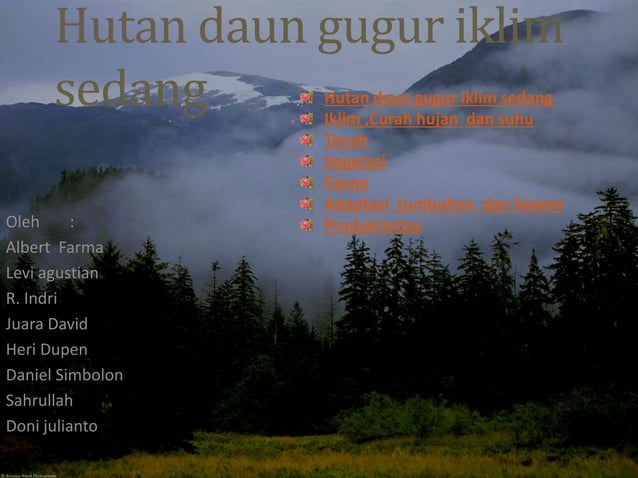 Hutan daun gugur iklim sedang | PPTX