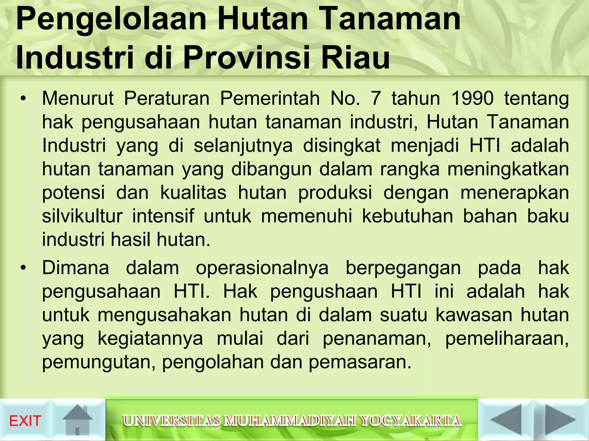 Hutan tanaman industri (hti) | PPTX