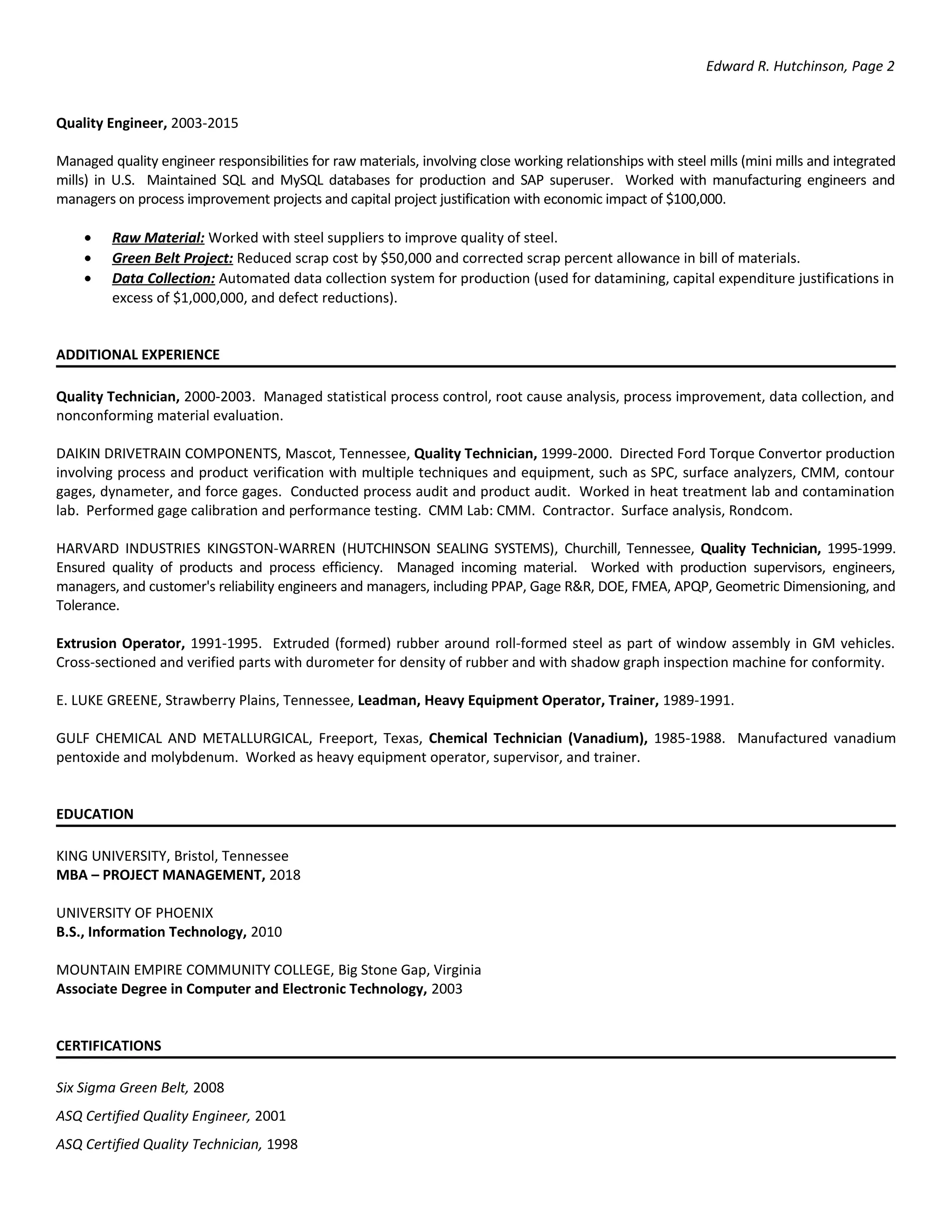 Randy Hutchinson_Resume | PDF