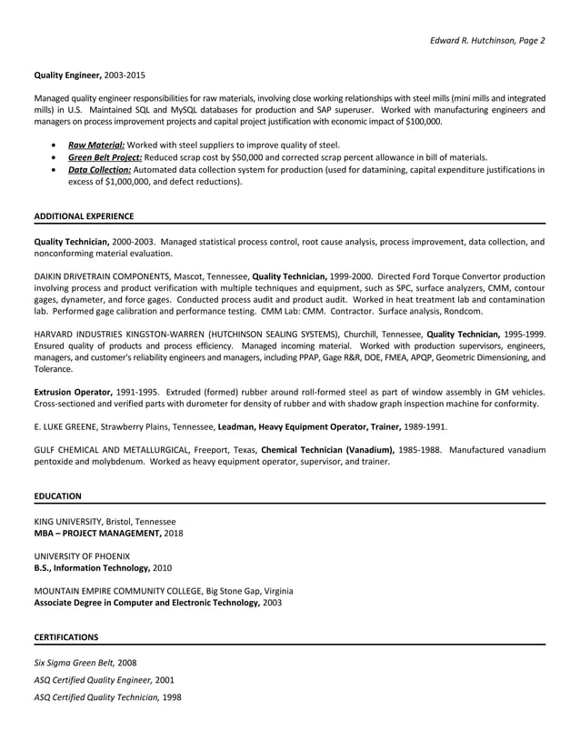 Randy Hutchinson_Resume | PDF