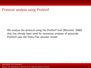 Secrecy and Authenticity Properties of the Lightning Network Protocol | PDF