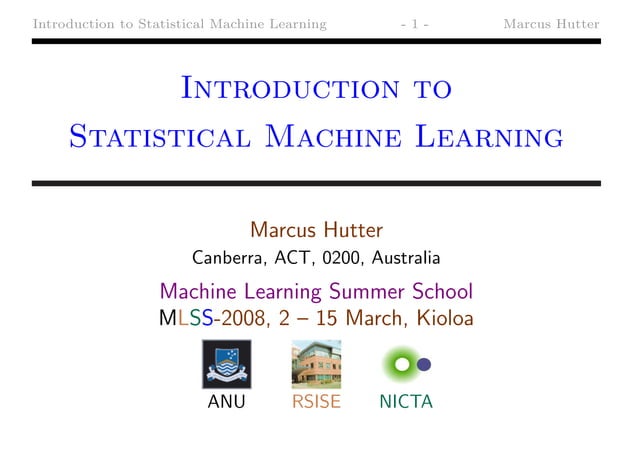 Introduction to Statistical Machine Learning | PDF
