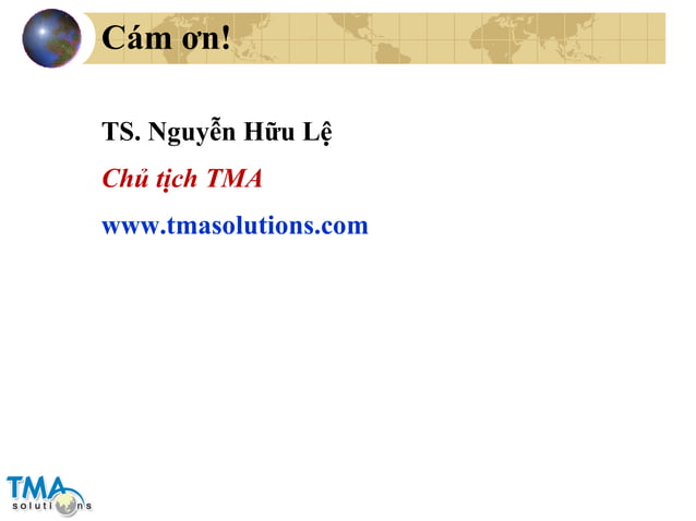 Huu Le - Tma Open Source For Project Tools | PPT