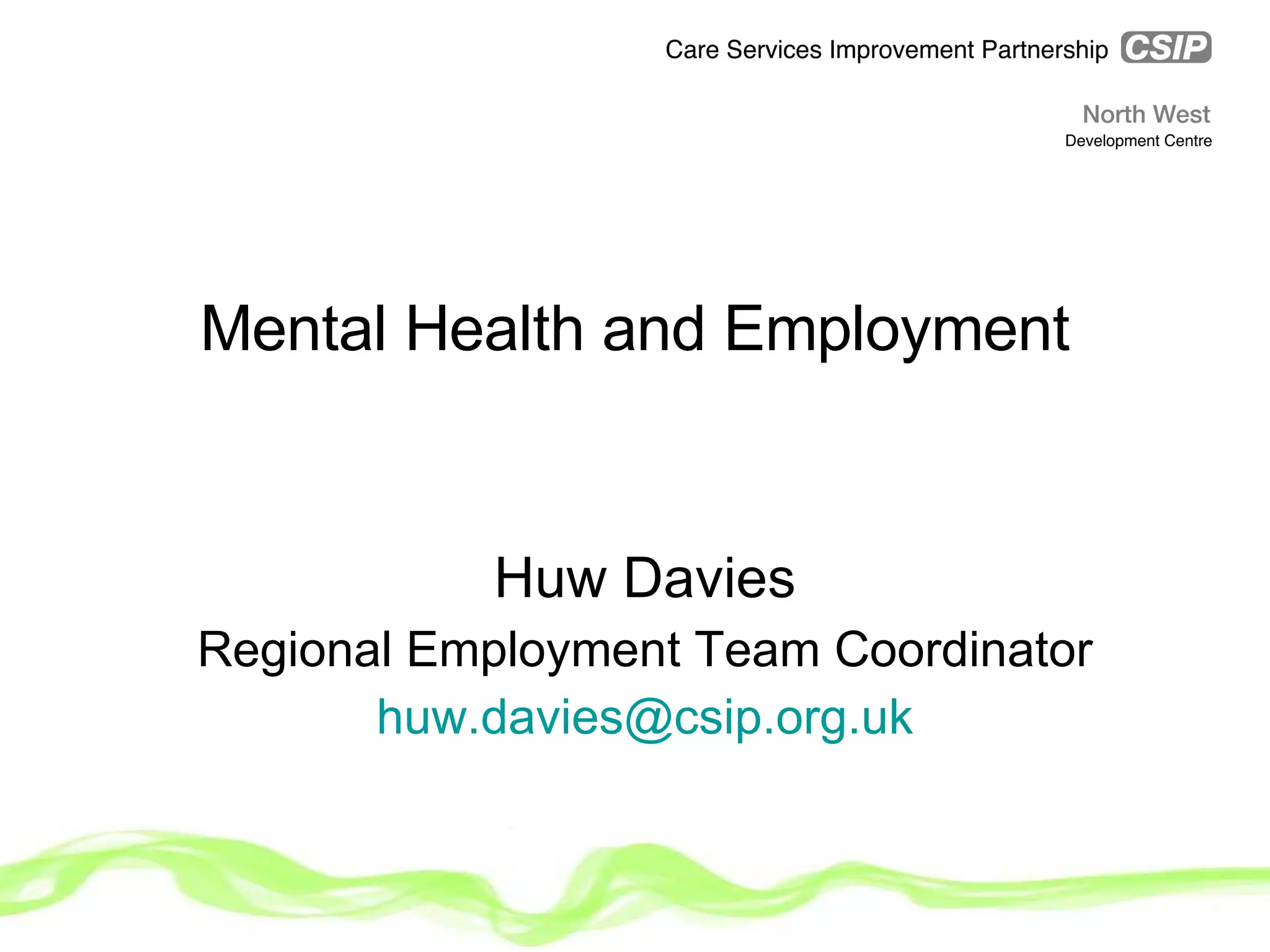 Mental Health and Employment | PPT