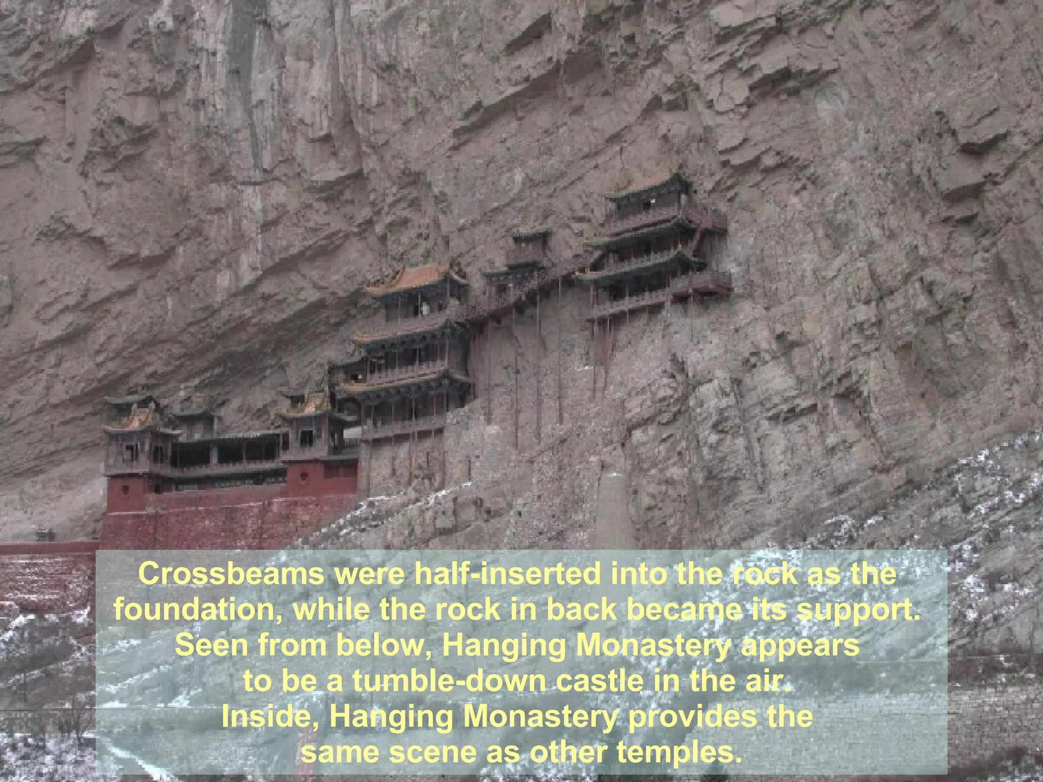 Hanging Buddhist monestary in China | PPT