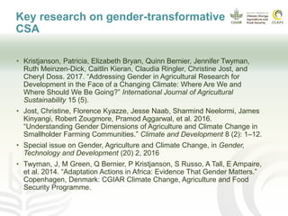 Gender Transformation in Climate-Smart Agriculture: A Framework for ...