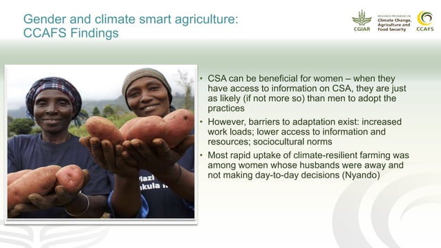 A Gender Transformative Approach To Climate Smart Agriculture Ppt