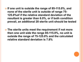 quality control test of parenteral product | PPTX