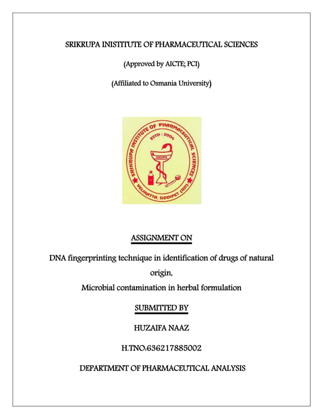 Dna Fingerprinting Technique For Identification Of Drugs Of Natural Origin Ang Microbial