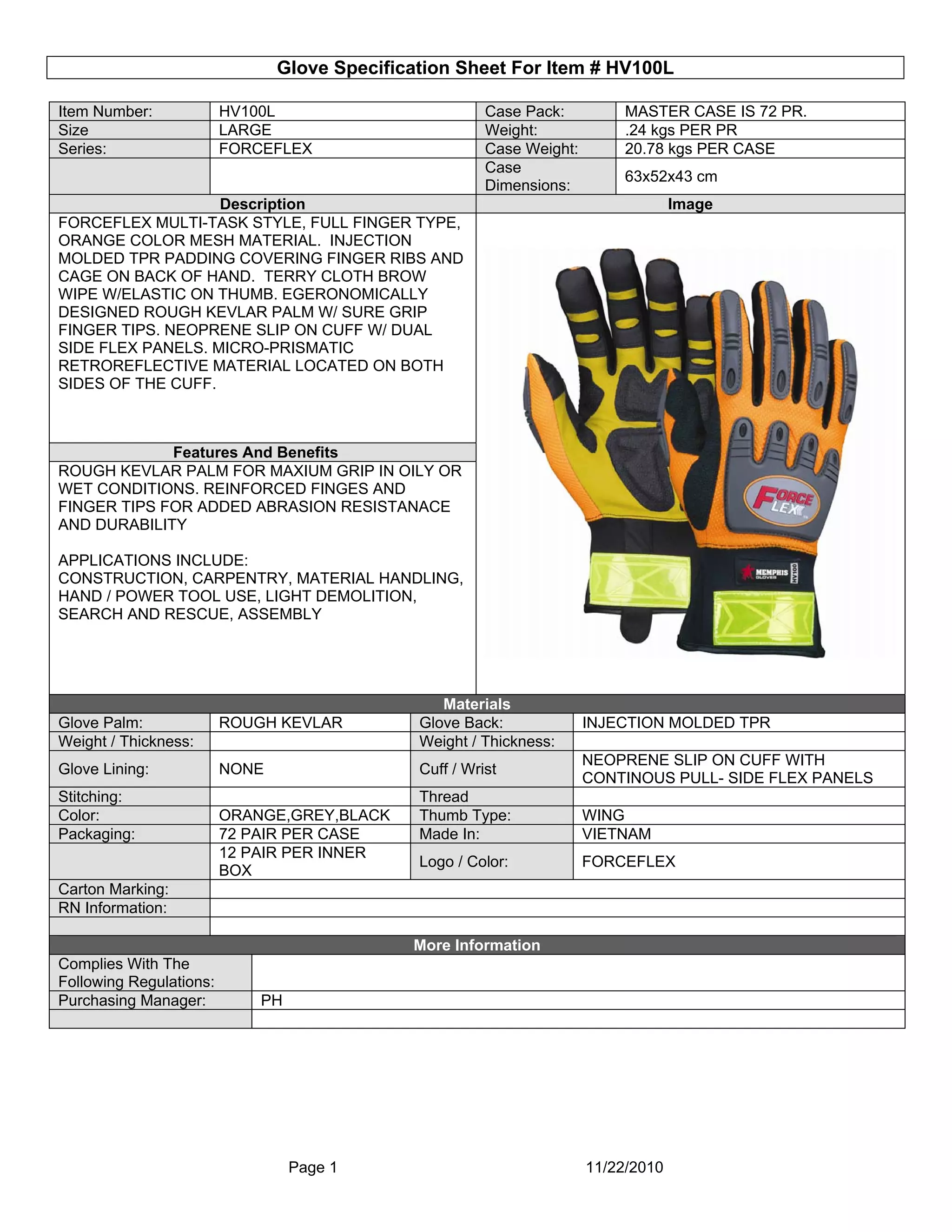 ForceFlex Gloves MCR Safety - Now in India +91-98851-49412 | PDF
