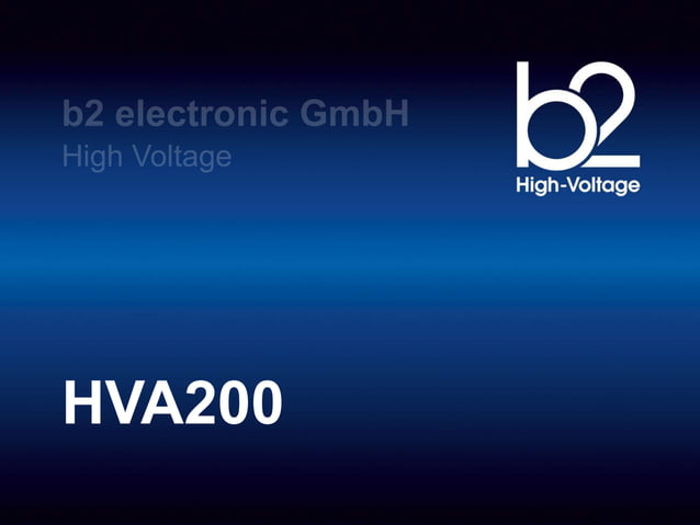 HVA200 200 kV VLF/DC tester from B2 ELECTRONIC | PPTX | Consumer ...