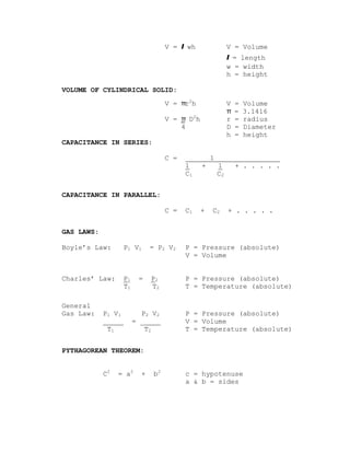Hvac formulas | PDF