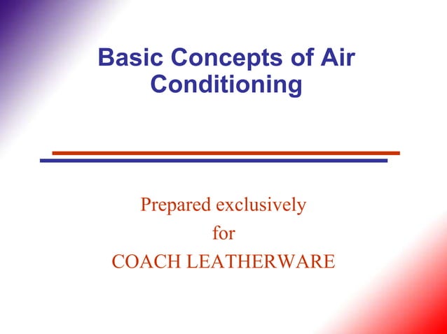 HVAC Basic Concepts of Air Conditioning | PPTX