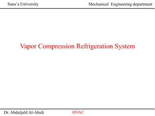 Vapor Compression Refrigeration System | PPTX