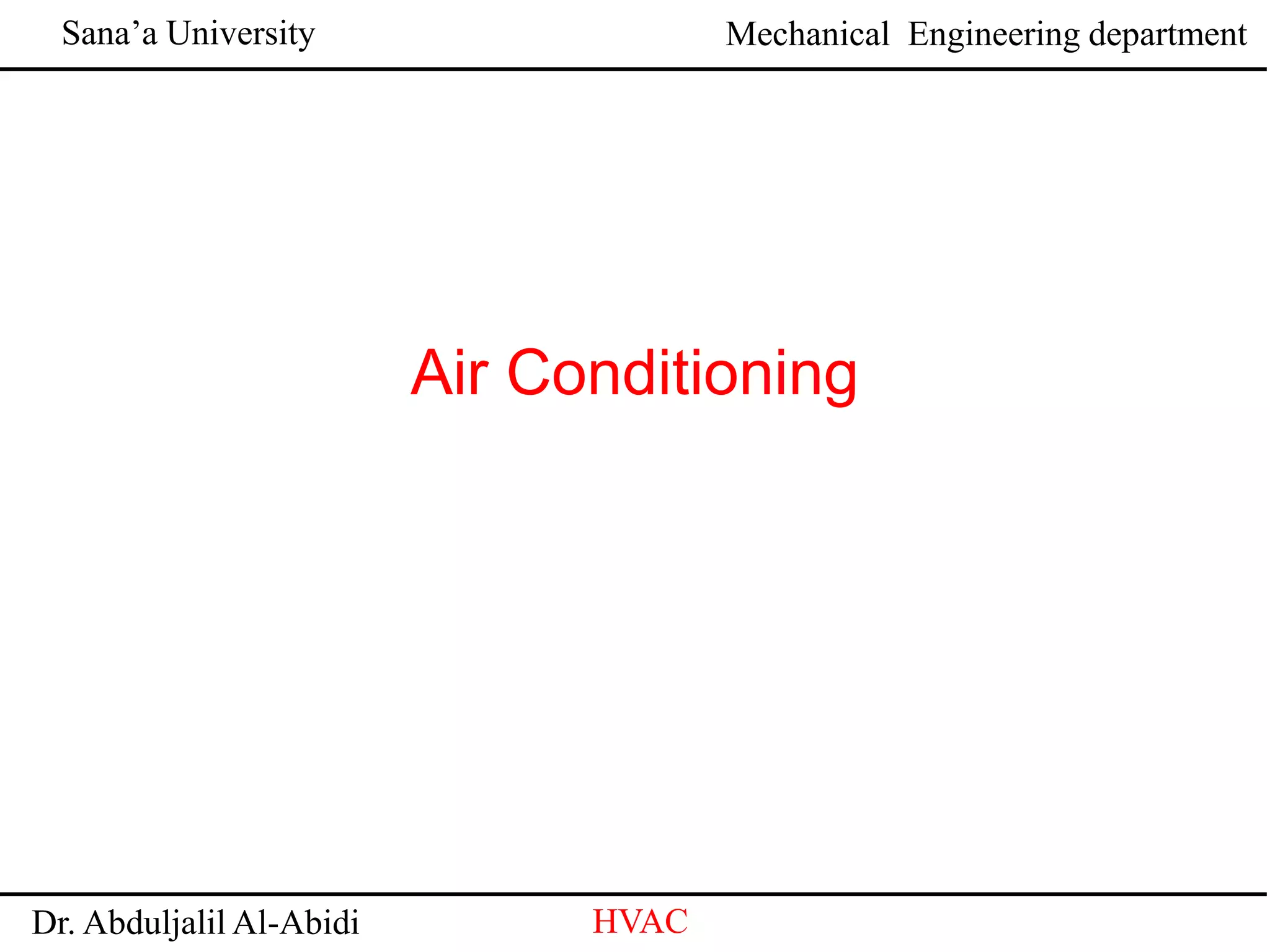 INTRODUCTION TO AIR CONDITIONING | PDF