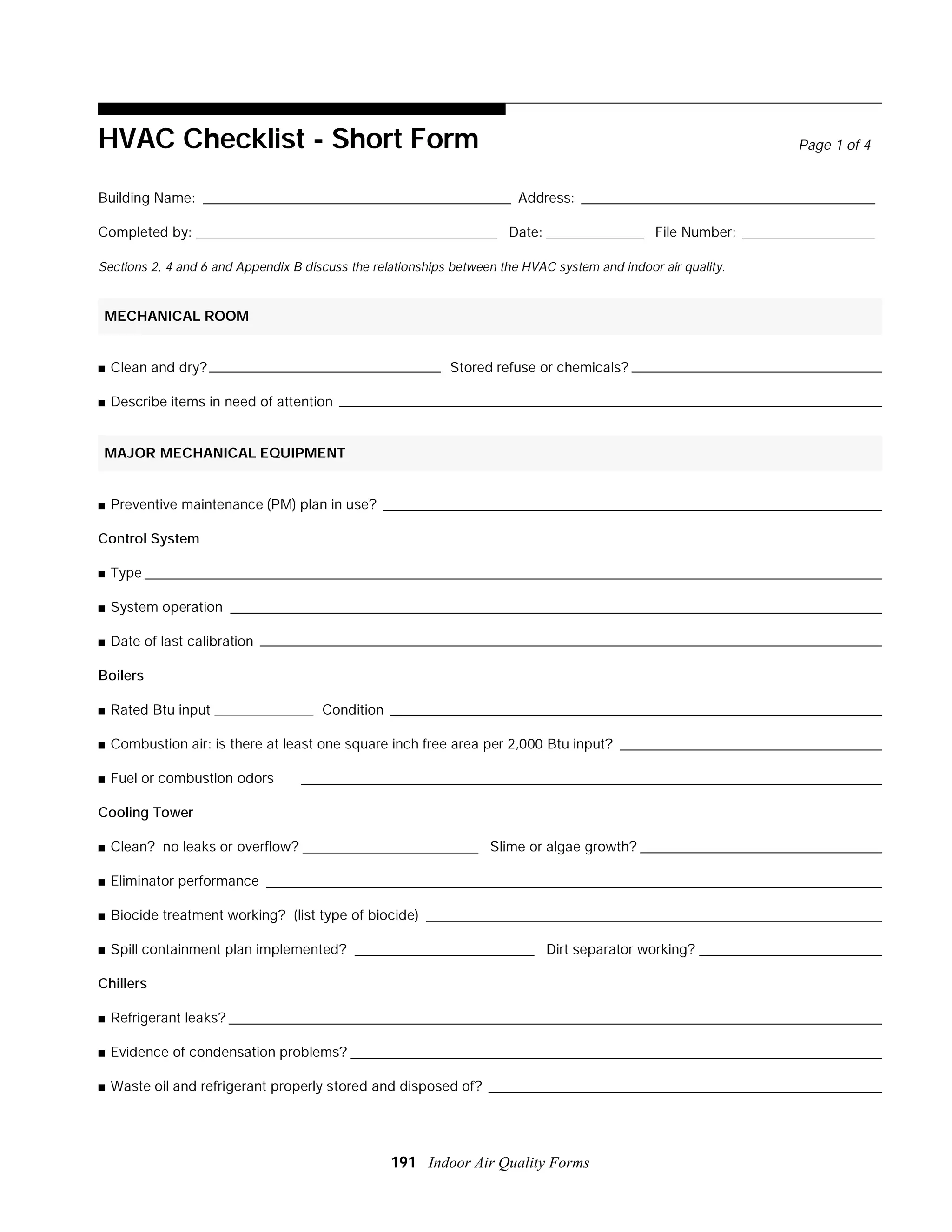 Hvac checklist short version | PDF