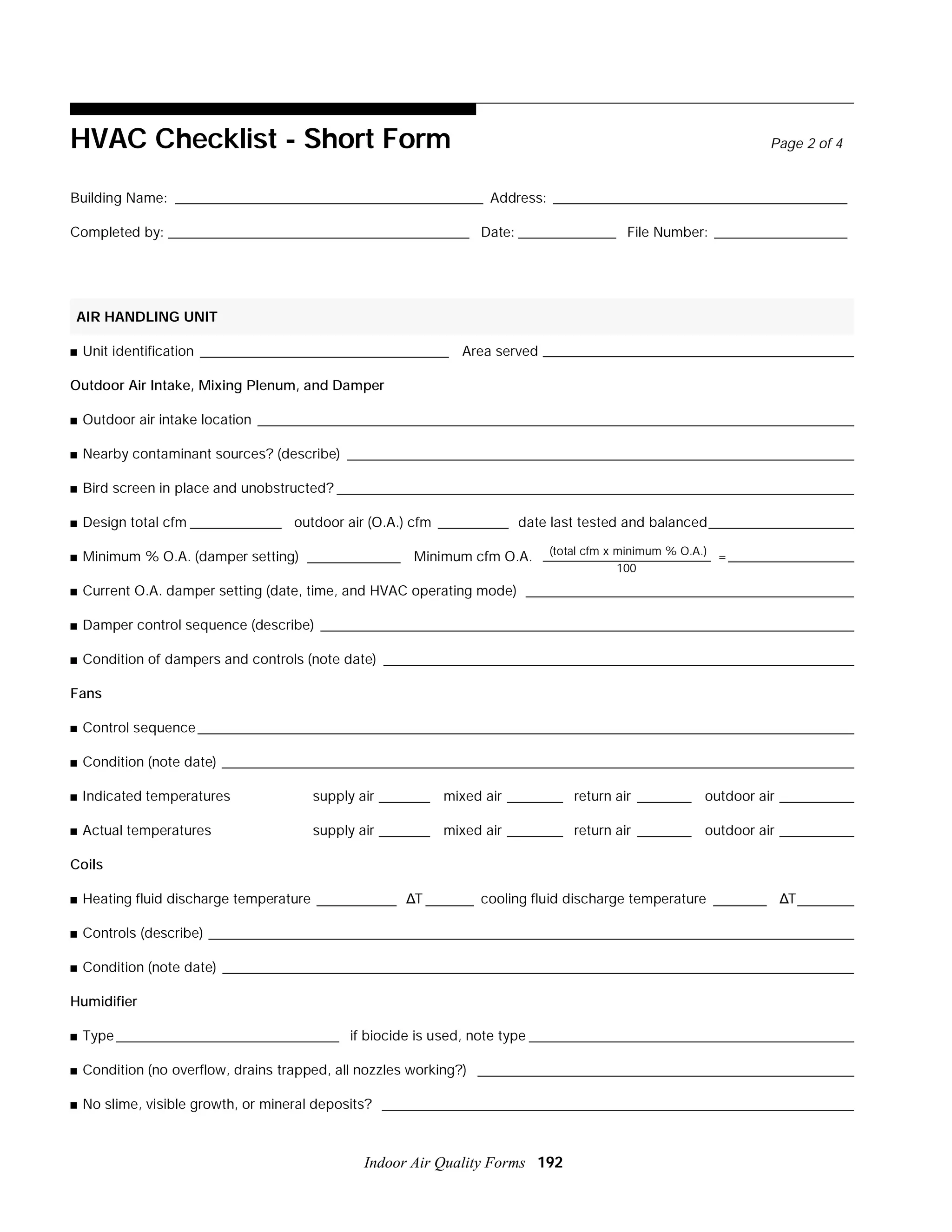 Hvac checklist short version | PDF