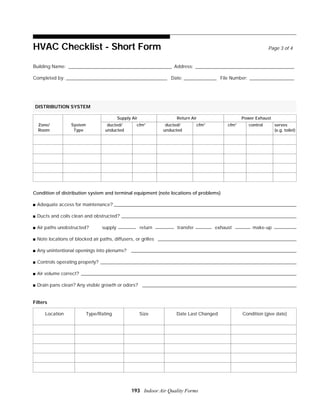 Hvac checklist short version | PDF