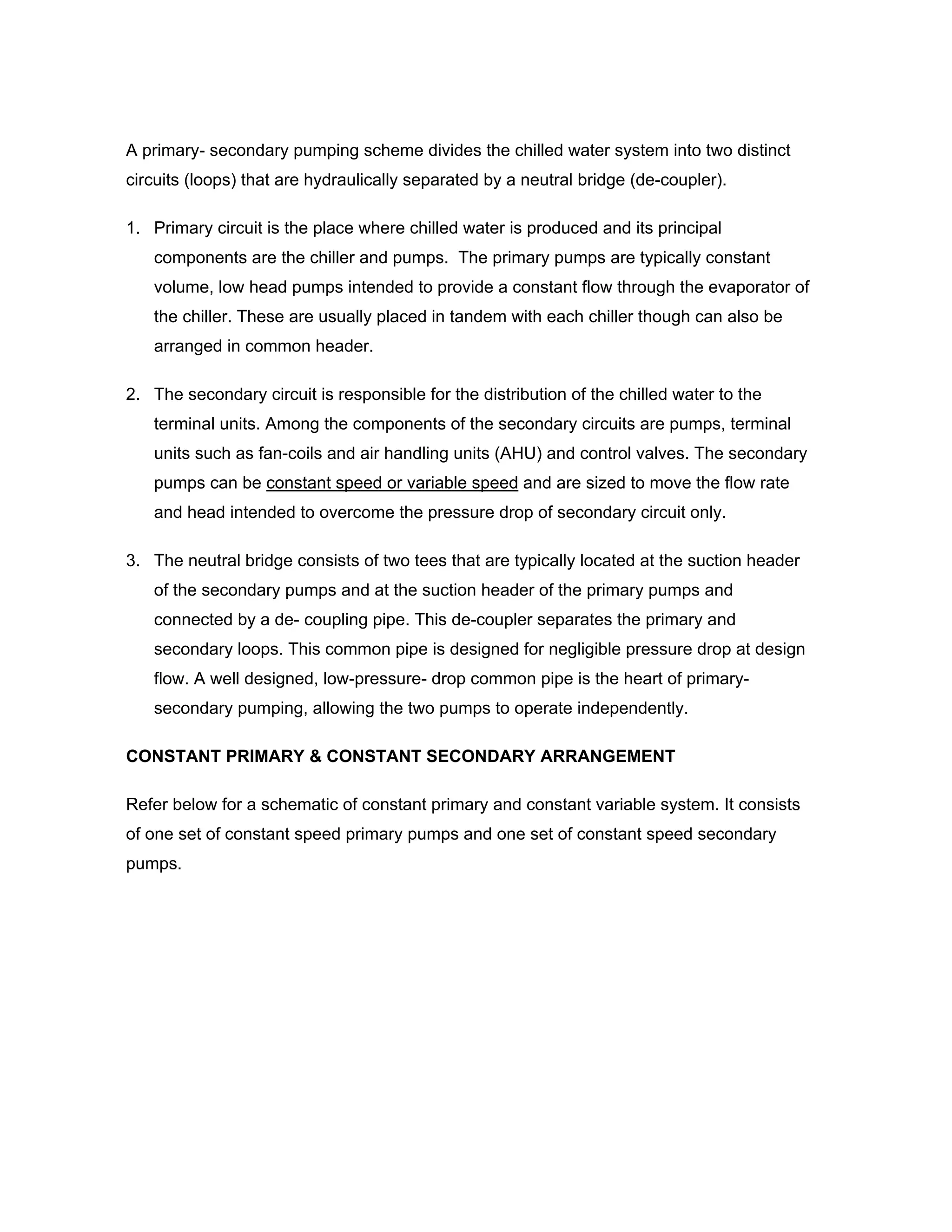 Hvac chilled water distribution schemes | PDF