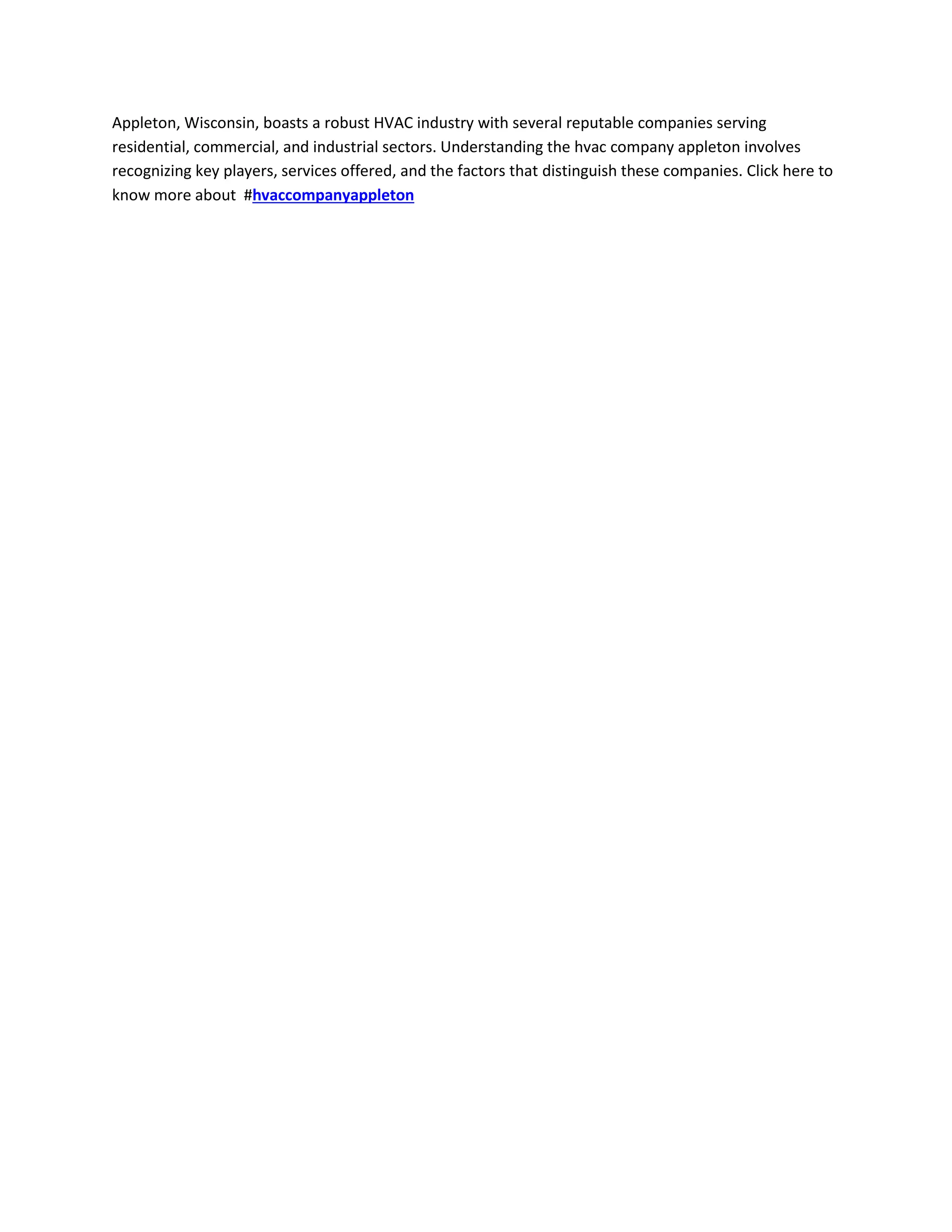 The Complete HVAC Services Directory for Appleton Residents | DOCX