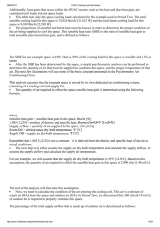 Hvac cooling load calculation | PDF