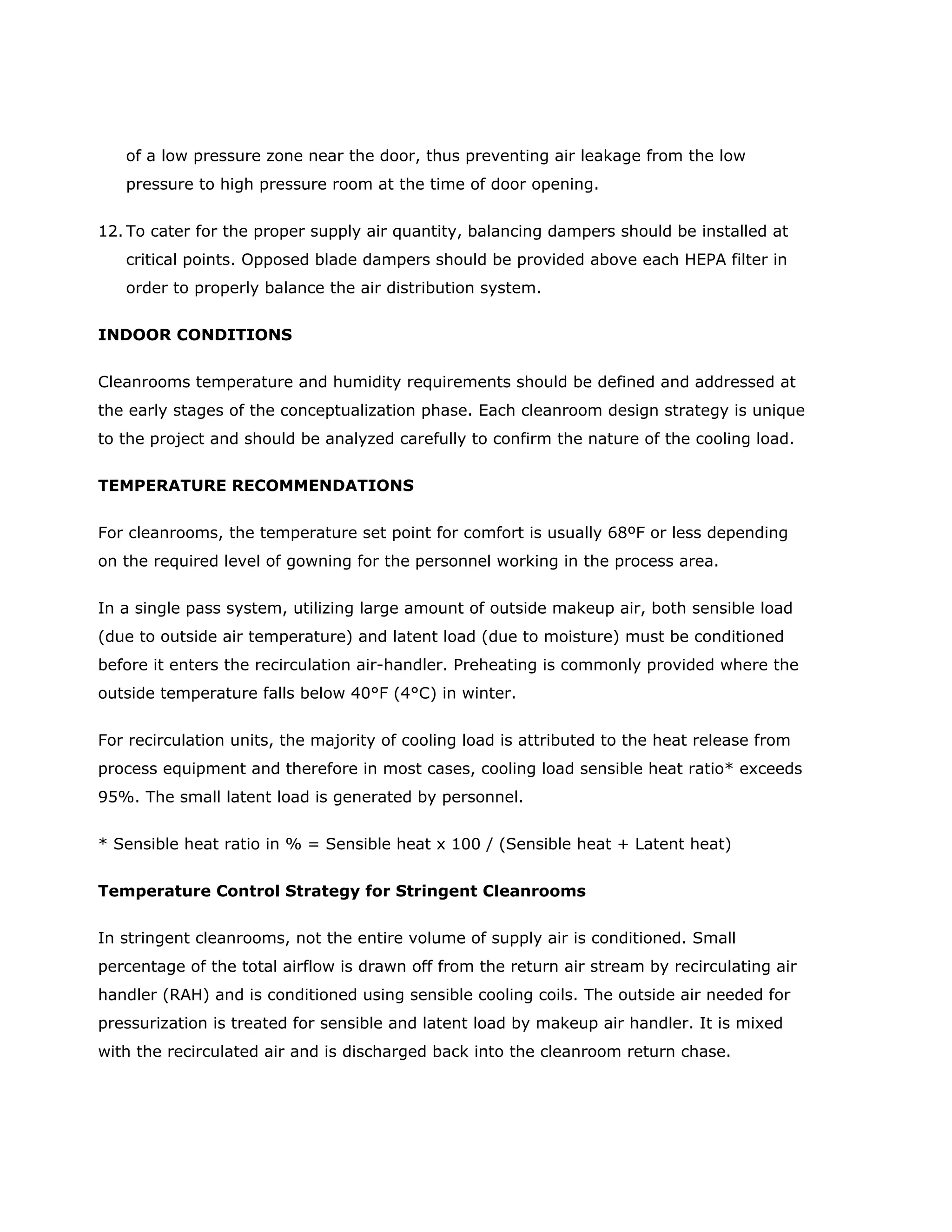 Hvac design for cleanroom facilities | PDF