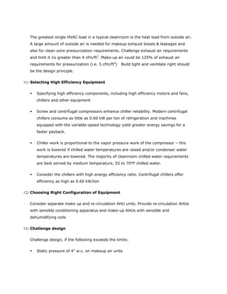 Hvac design for cleanroom facilities | PDF