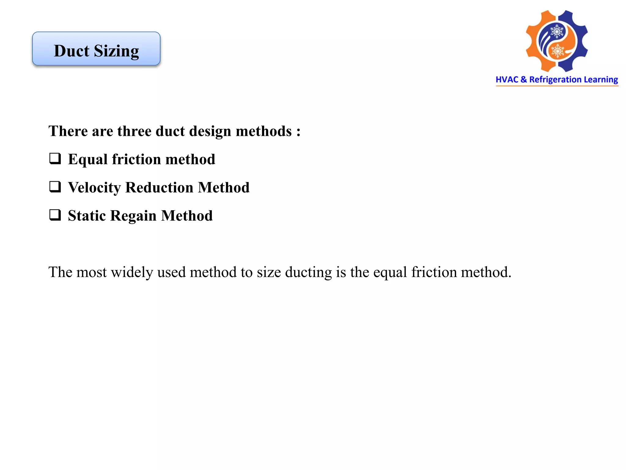 Hvac duct design | PPTX