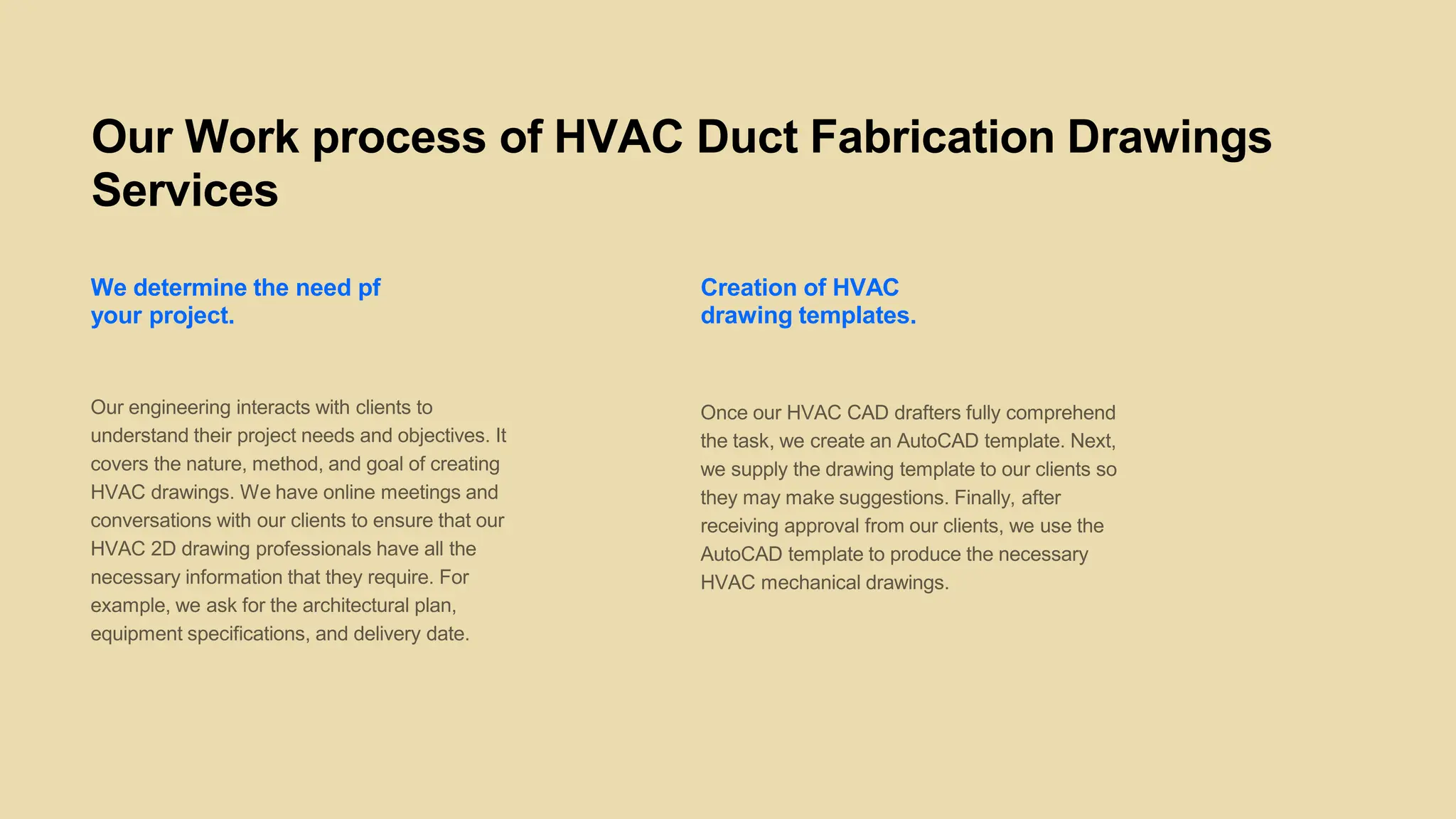 HVAC DUCT FABRICATION DRAWINGS SERVICES .pptx