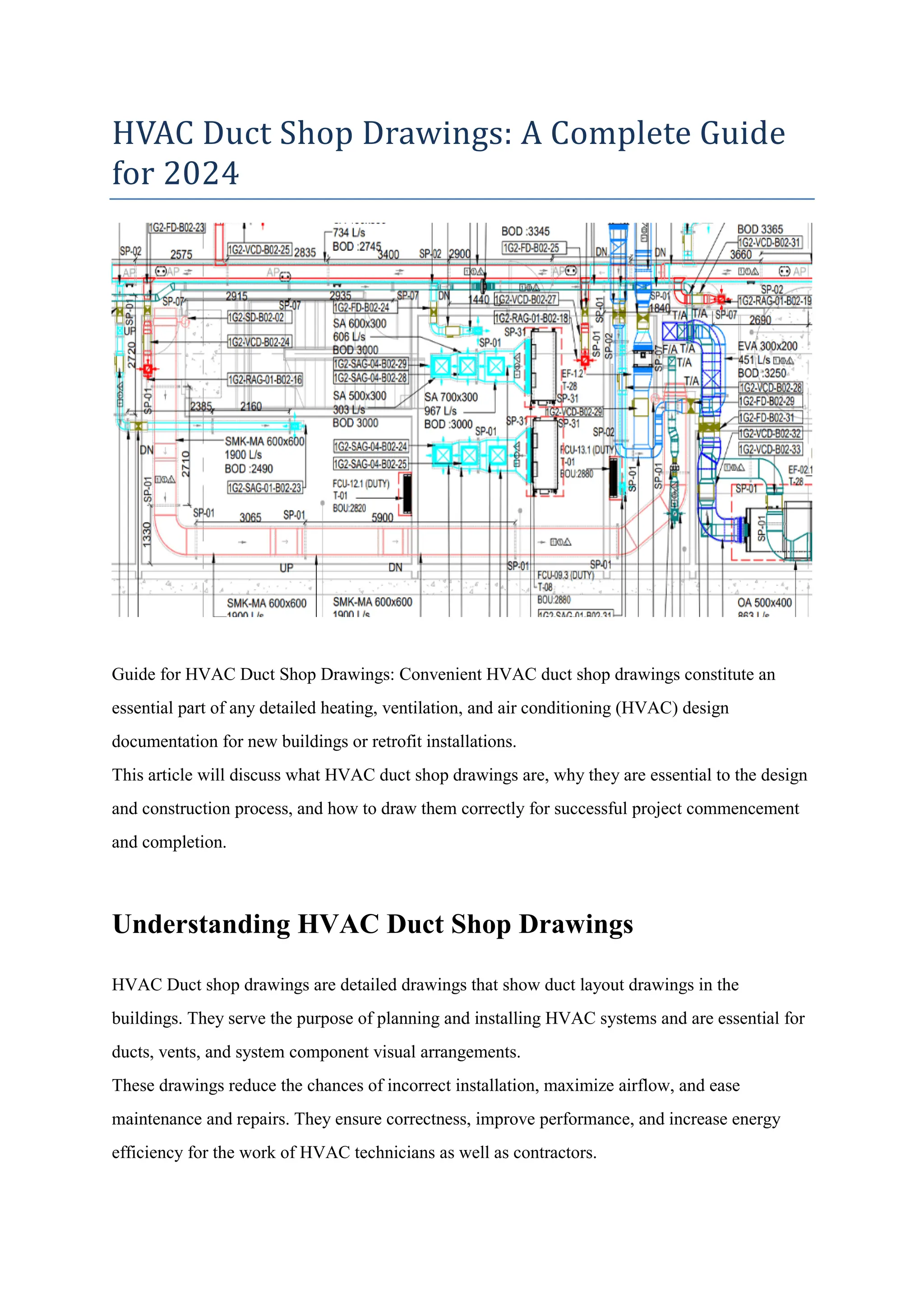 HVAC Duct Shop Drawings: A Complete Guide for 2024 | PDF
