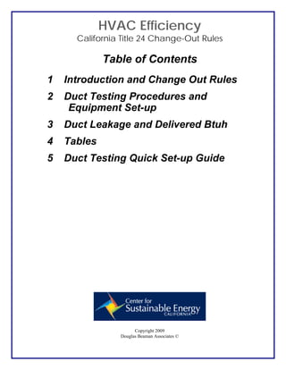 Hvac Efficiency California Title 24 Change Out Rules | PDF